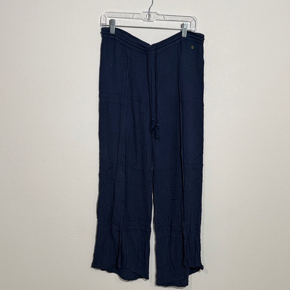 Roxy | Pants & Jumpsuits | Roxy Navy Flowy Wide Leg Pants | Poshmark